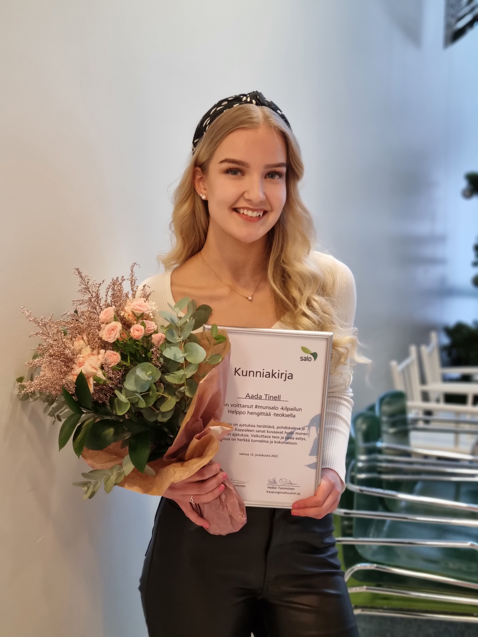 Munsalo-kilpailun voittajaksi Aada Tinellin kappale Helppo hengittää ...