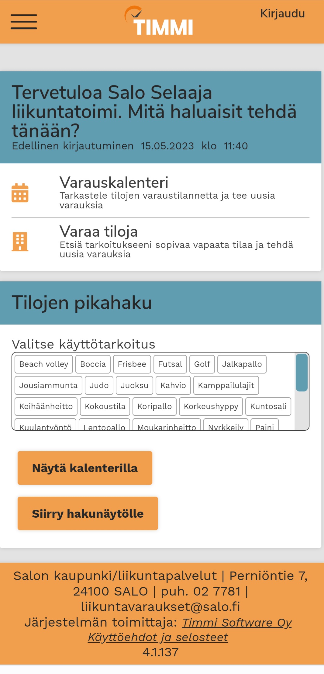 Tilavarausohjelma Timmi on päivittynyt ja toimii nyt mobiililaitteissa ...